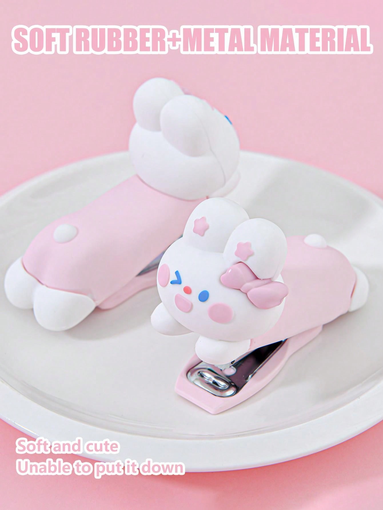 1pc Cute Rabbit Shaped Stapler + 750pcs Staples, Simple Style ...