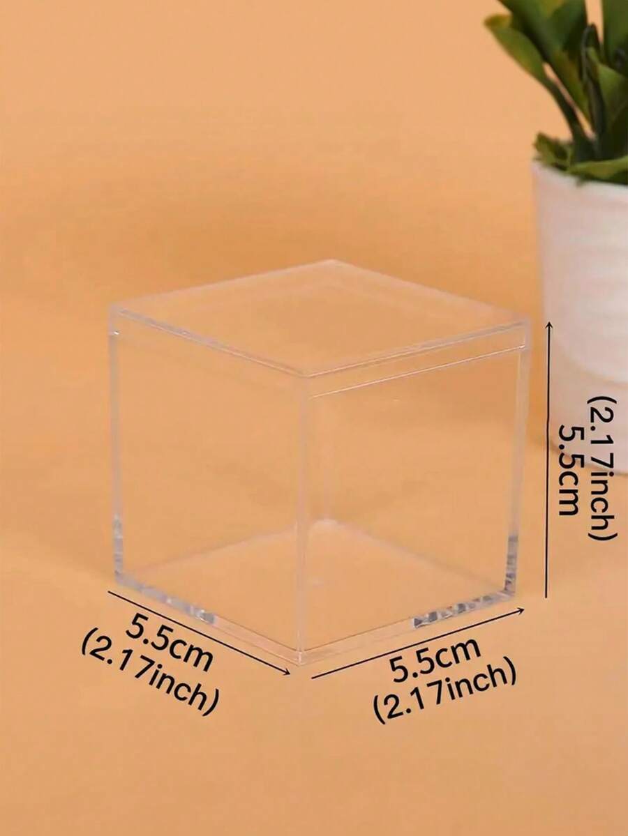 10 Acrylic Candy Boxes With Transparent Chocolate, Wedding Party Gift ...