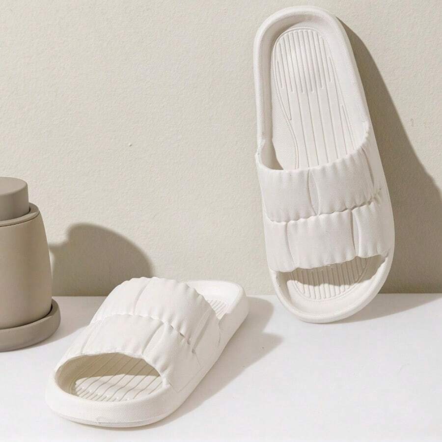 Durable Indoor Slippers Fashionable Simple Thick-Soled Open-Toe Slides ...