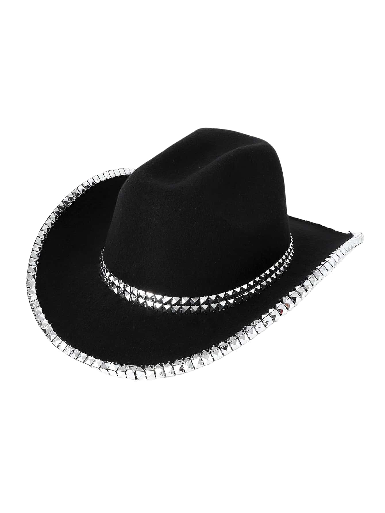 1pc [Cowboy Hat]Studded Punk Casual Hat Unisex Wool Western Cowboy Hat ...