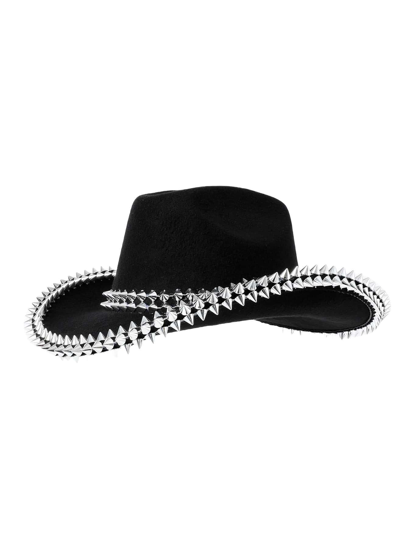 1pc [Cowboy Hat]Studded Punk Casual Hat Unisex Wool Western Cowboy Hat ...