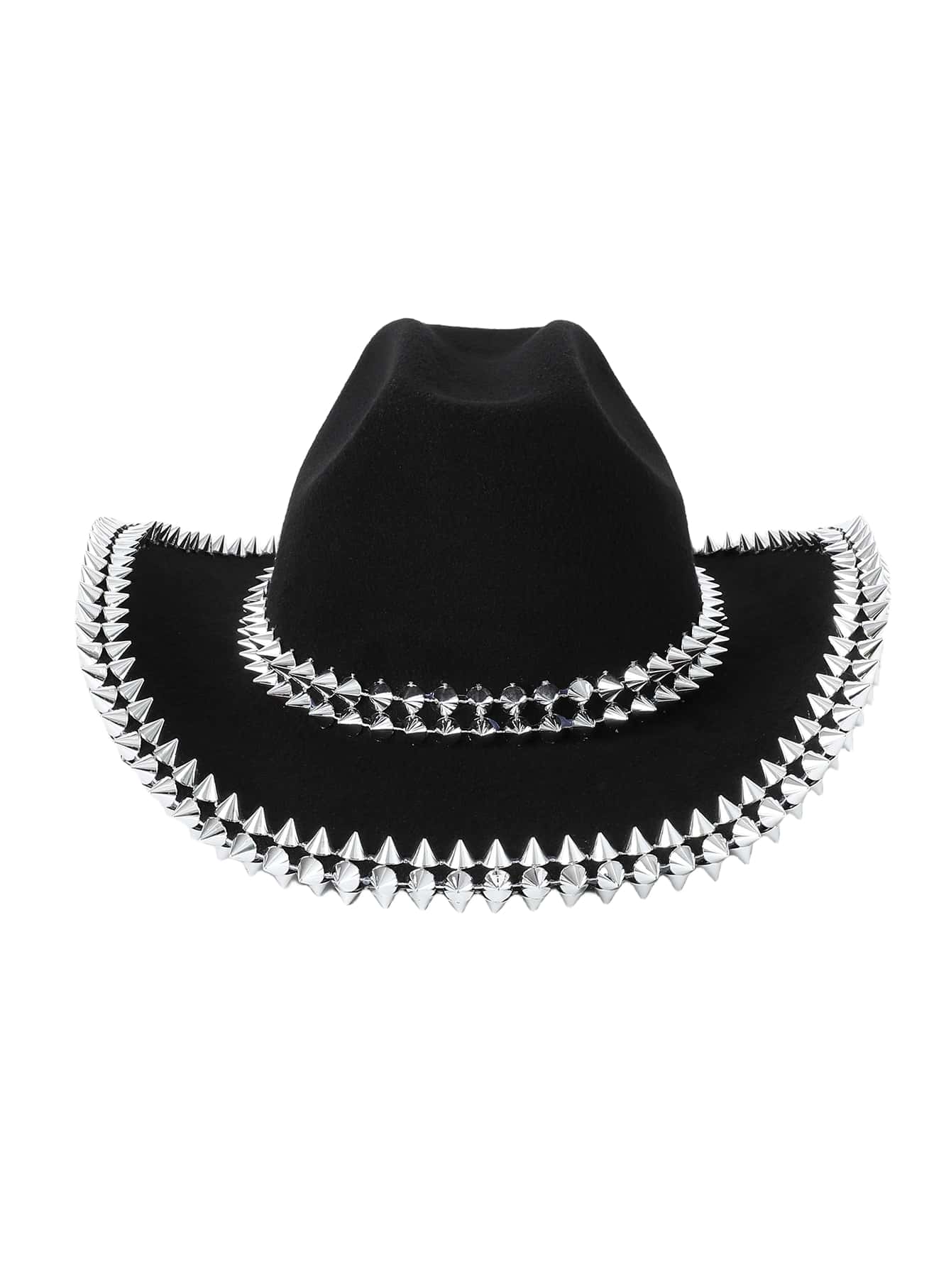 1pc [Cowboy Hat]Studded Punk Casual Hat Unisex Wool Western Cowboy Hat ...