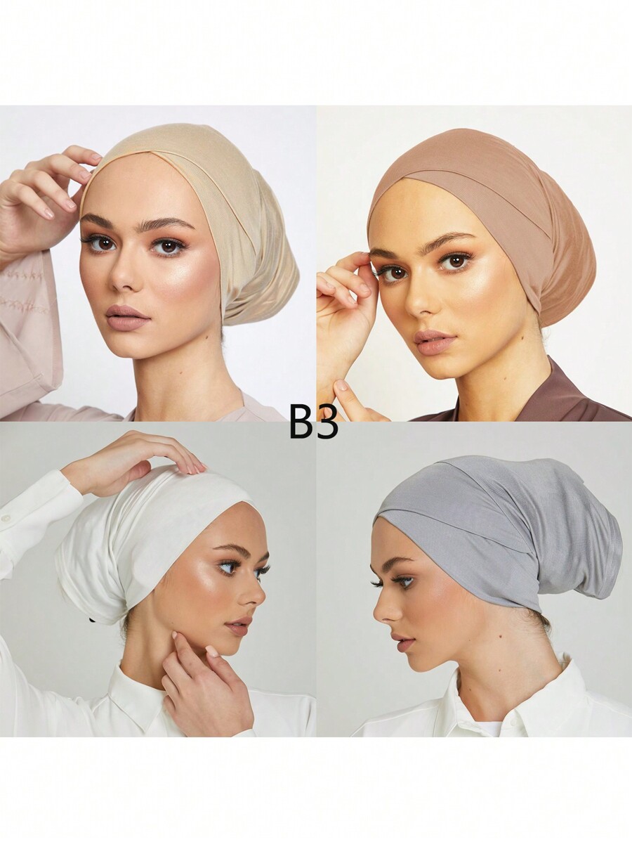 Bottom Cap Turban Hijab Cap Bonnet Women Jersey Hijab Islamic Hijab ...