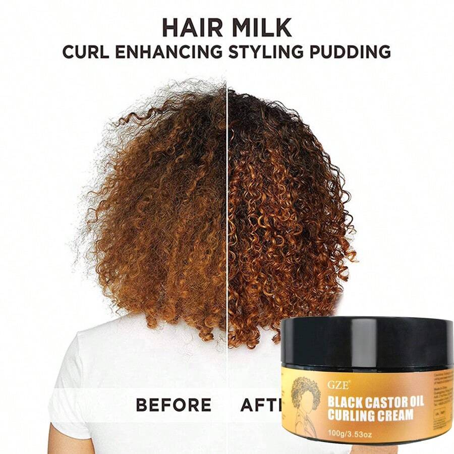 GZE Black Castor Oil Curl Defining Cream Non-Stick Hydrates ...