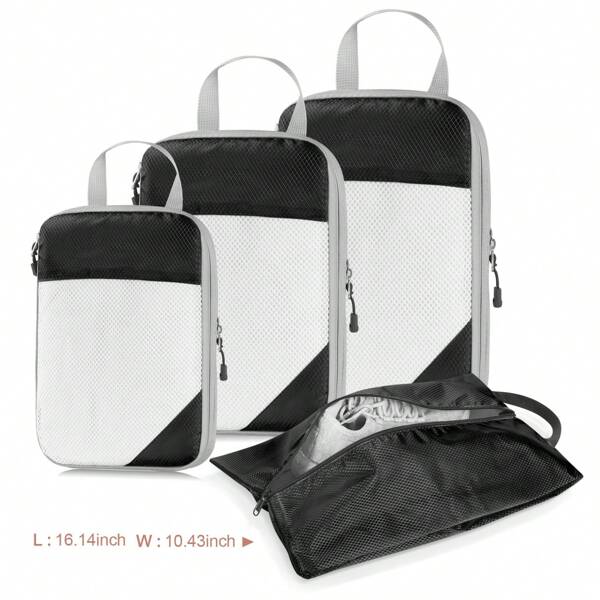 4 PCS Compression Packing Cubes For Suitcases, Extensible Travel ...
