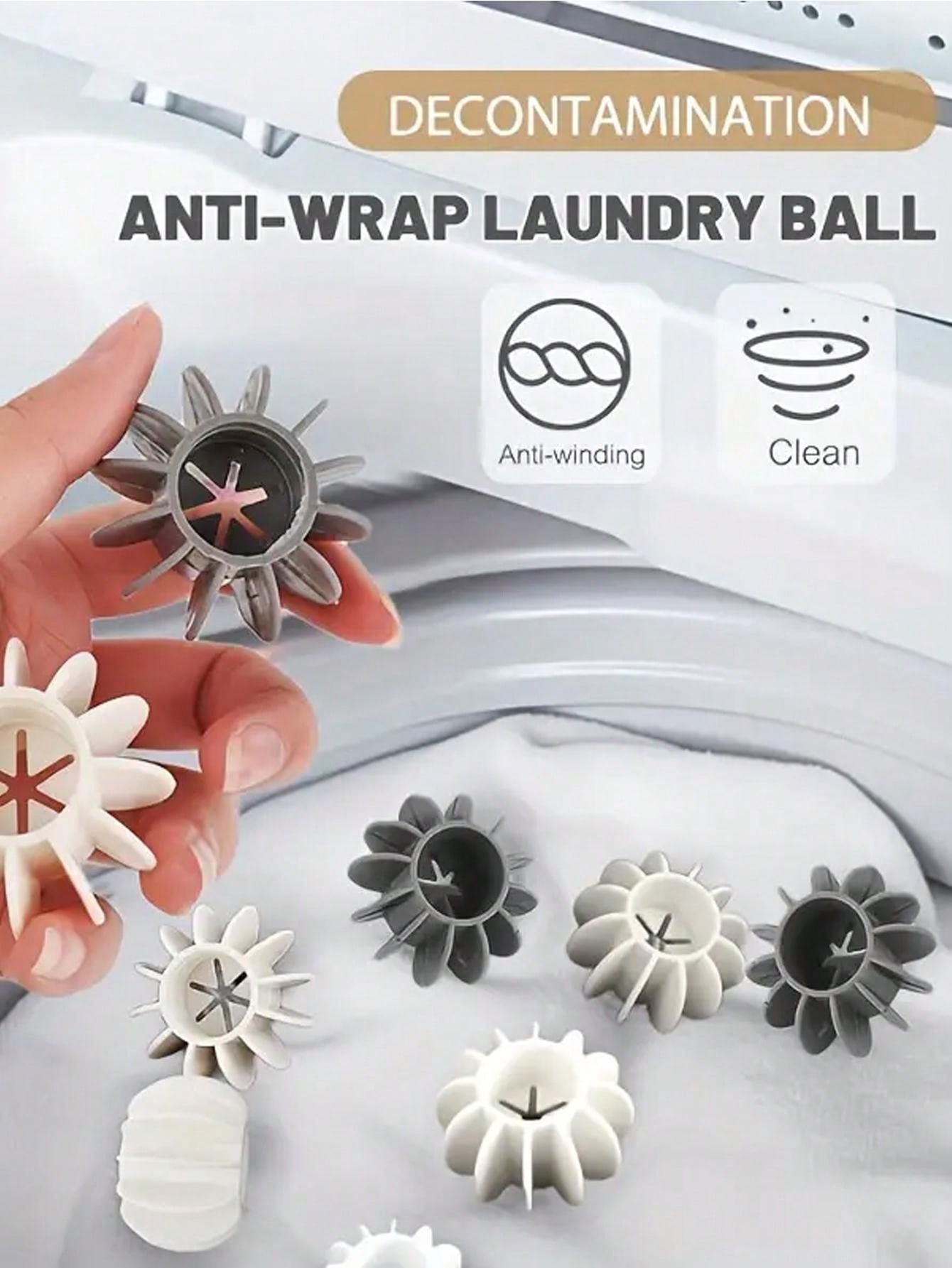 10pcs Simple Gray & White Silicone Laundry Balls. Used For Top-Loading ...