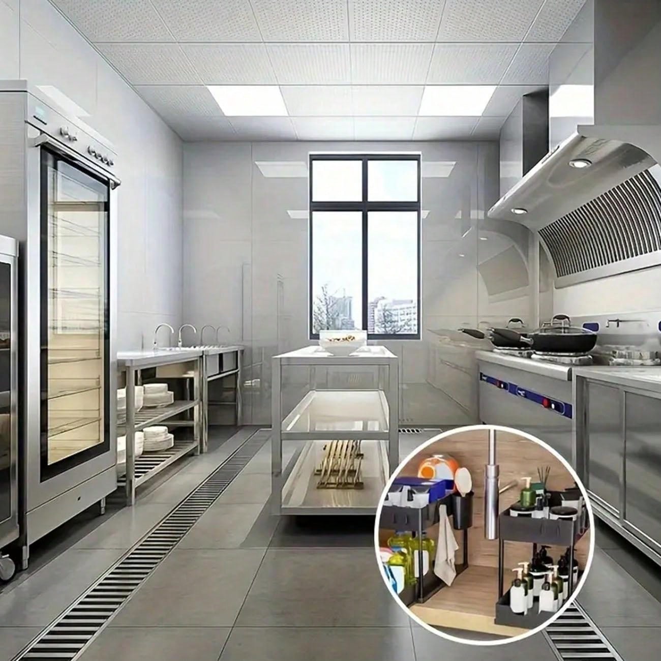 Double-Layer Pull-Out Sink Storage Rack For Bathroom And Kitchen, With ...