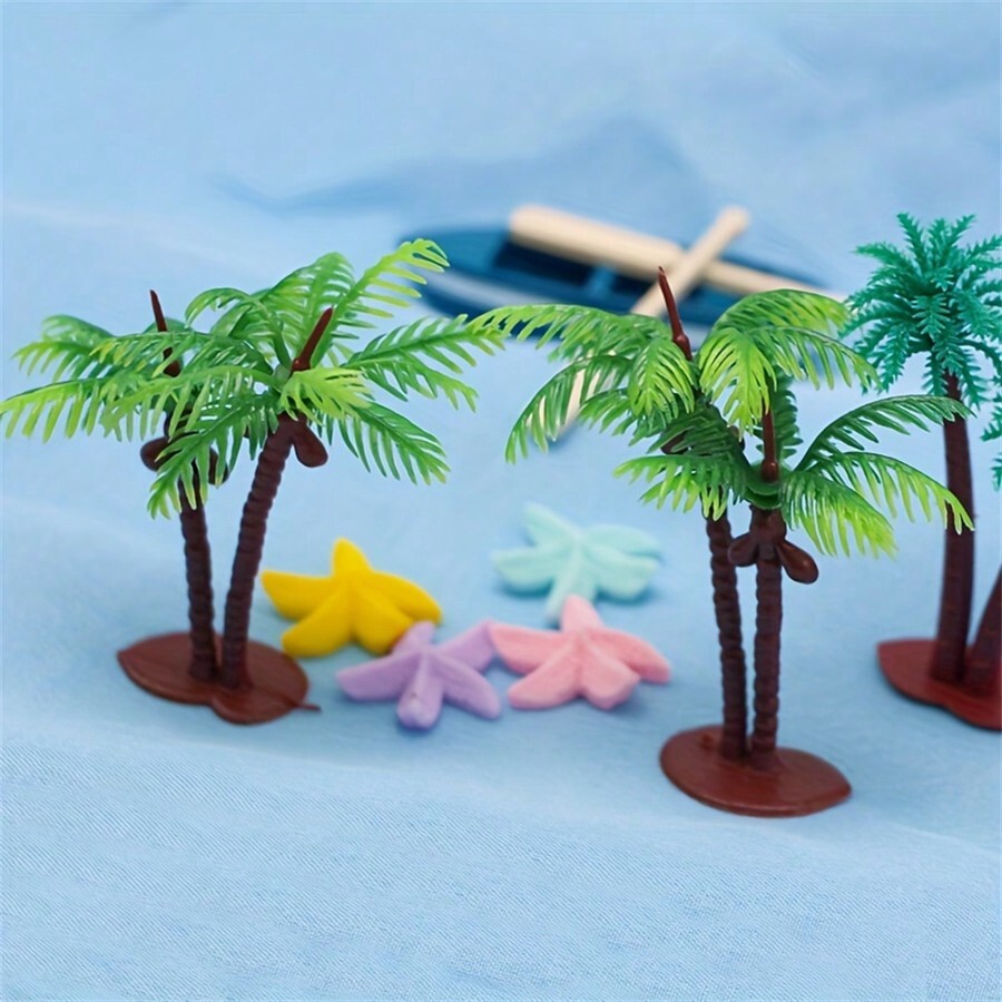 1pc Mini Beach Ocean Coconut Tree Model For Micro Landscape ...