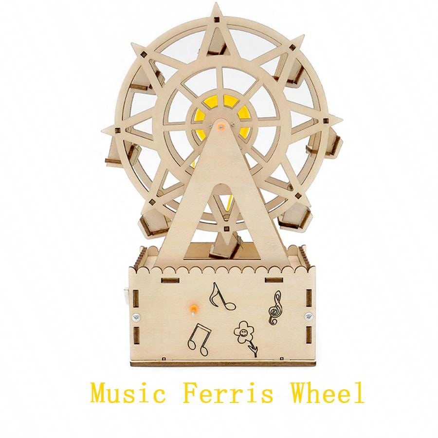 Diy Science Small Production Wooden Rotating Music Ferris Wheel | SHEIN USA