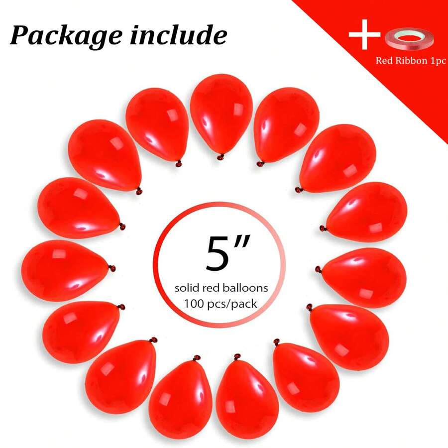 100pcs Mini Red Balloon - 12.7cm Red Balloon - Dark Red Balloon - Ruby ...