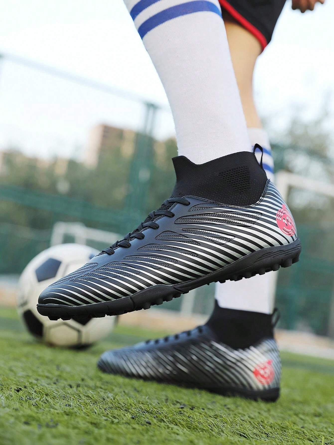 High Top Professional Football Shoes With Studs, Unisex Outdoor Soccer ...