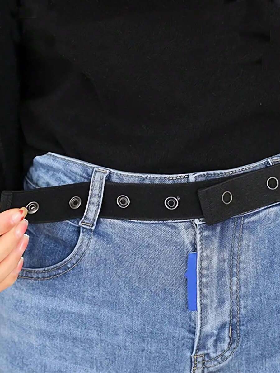 1PC, Elastic Waist Extenders Stretch Waist Belt ,Black Elastic Waist ...