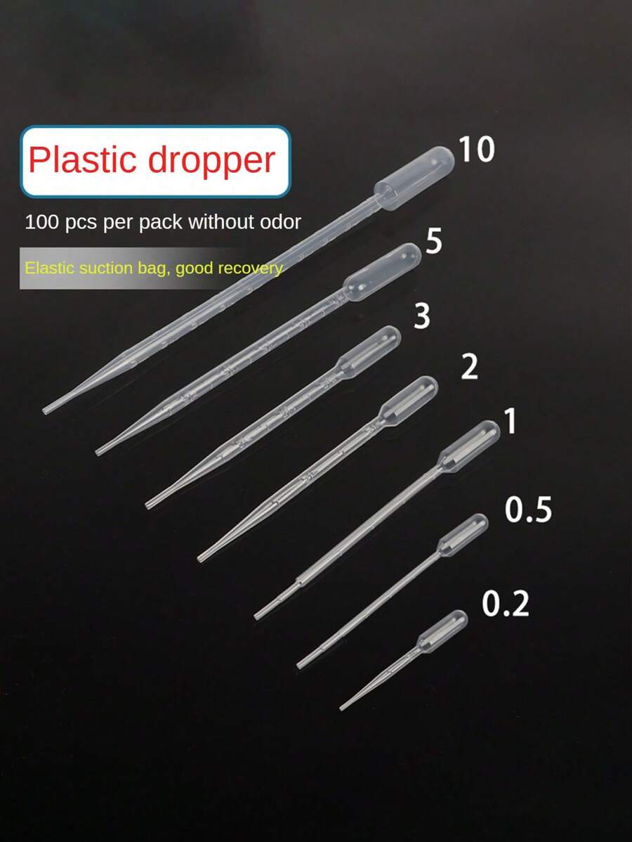 Plastic Transfer Pipettes, 100pcs Disposable Essential Oil Droppers ...