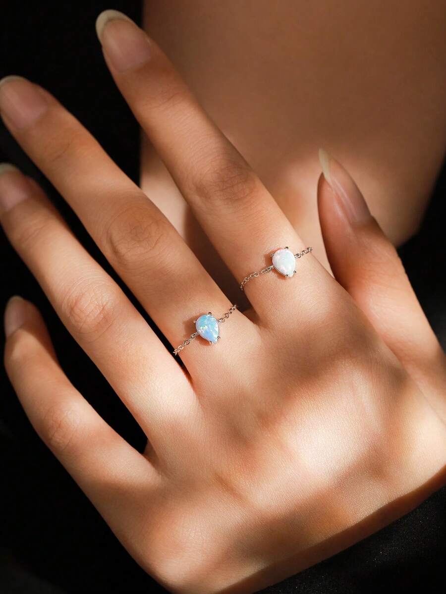 1pc 925 Sterling Silver Fantastic Charm White Opals Adjustable Link ...