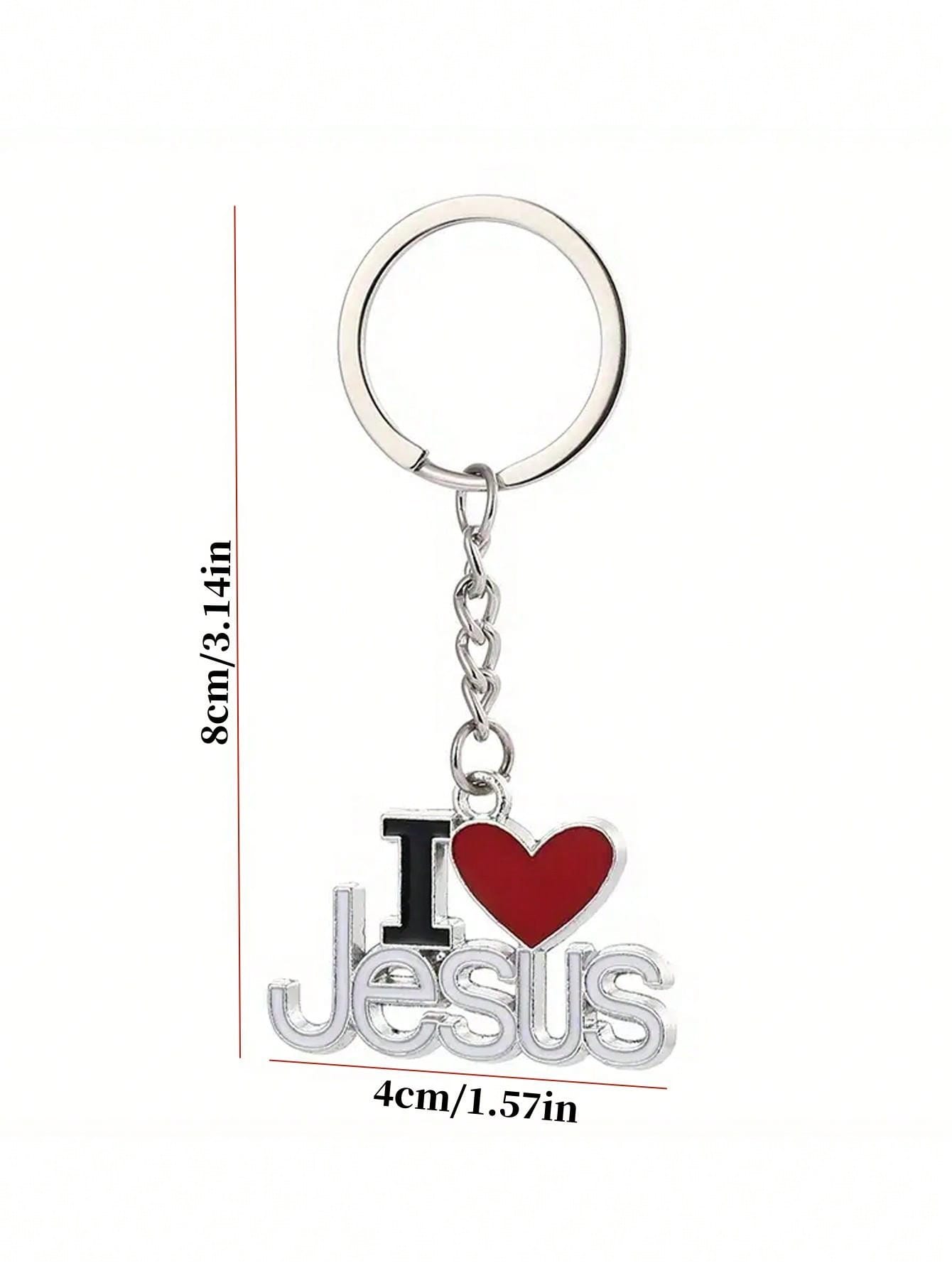 1pc Jesus Key Chain Alloy Pendants With Key Rings I Love Jesus Keychain ...