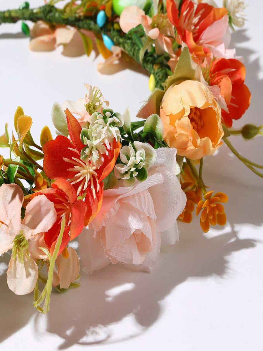 1pc Women's Cherry Blossom Floral Crown Headpiece With Magnolias, Roses ...