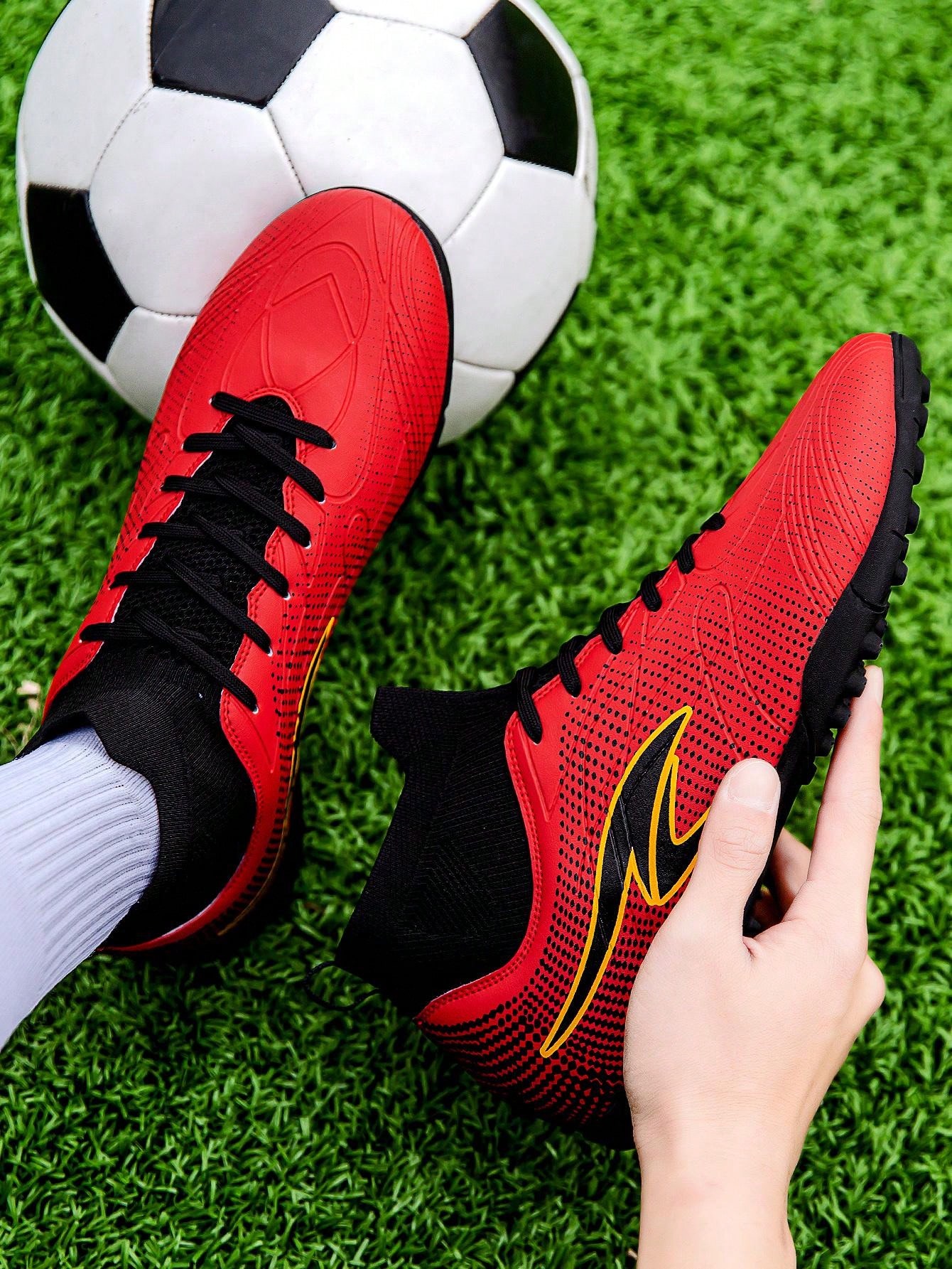 Professional High Top Soccer Shoes With Turf Cleats, Unisex Breathable ...