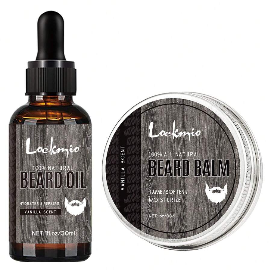 2pcs Beard Grooming Kit, Beard Balm, Beard Oil, Softens & Strengthens ...