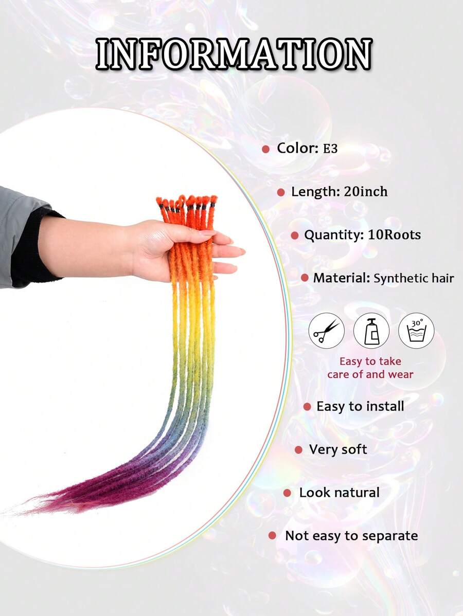 20 Inch Dreadlock Extensions Soft Handmade Synthetic Dreads SE Dreads ...