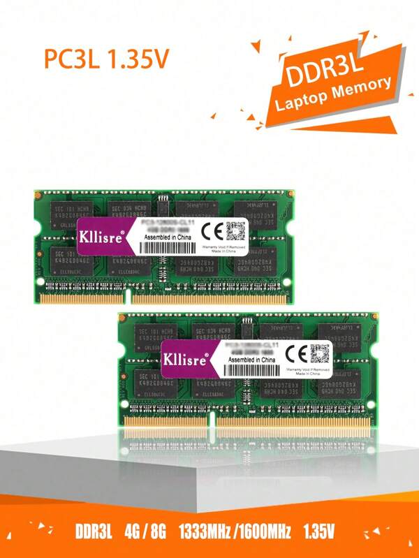 1pc Kllisre DDR3 1.35V/1.5V Laptop Ram PC3L/PC3 4GB 8GB 1333MHz 1600MHz Notebook Memory Sodimm ...