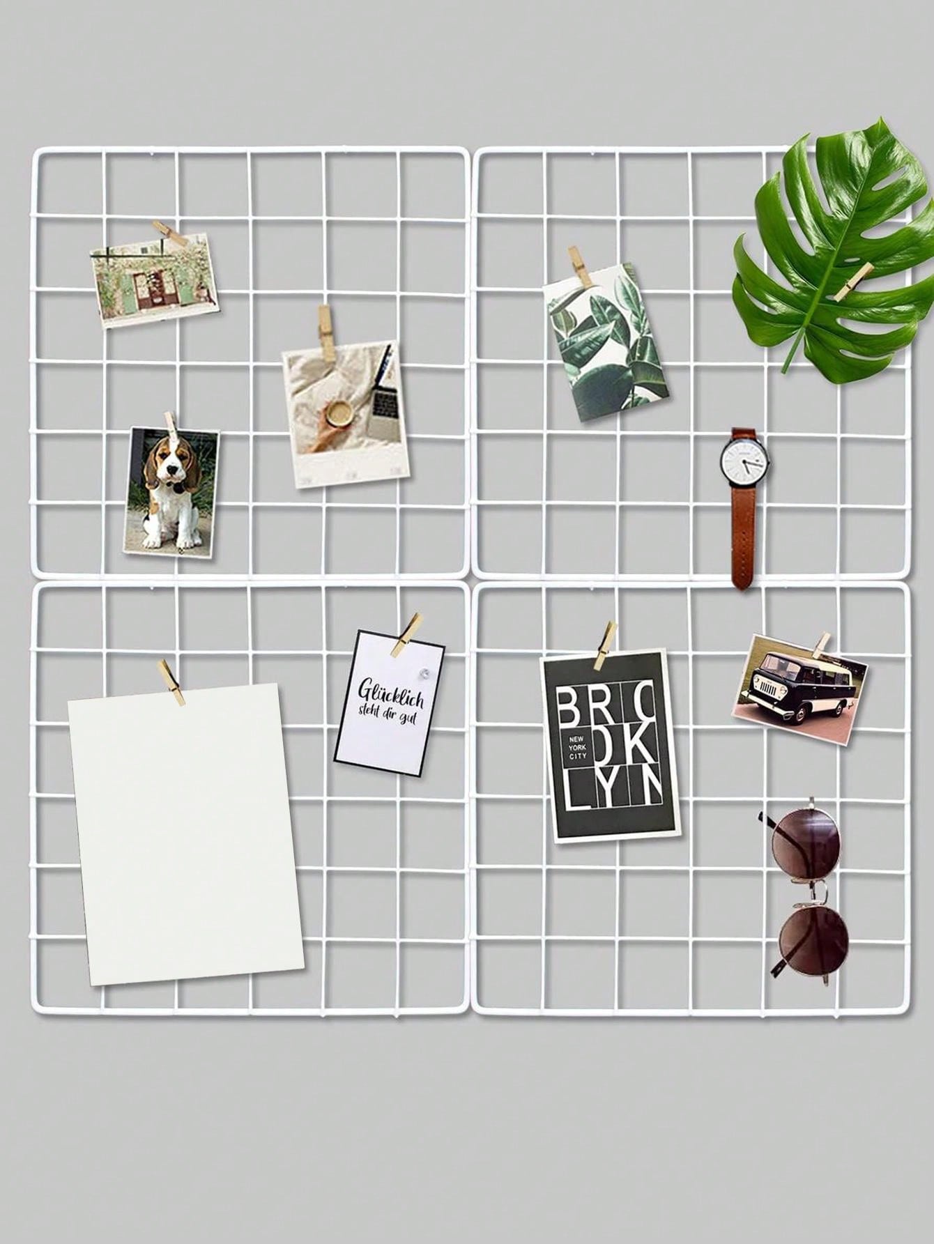 1pc White Grid Photo Wall Wire Grid Panel Picture Display Iron ...