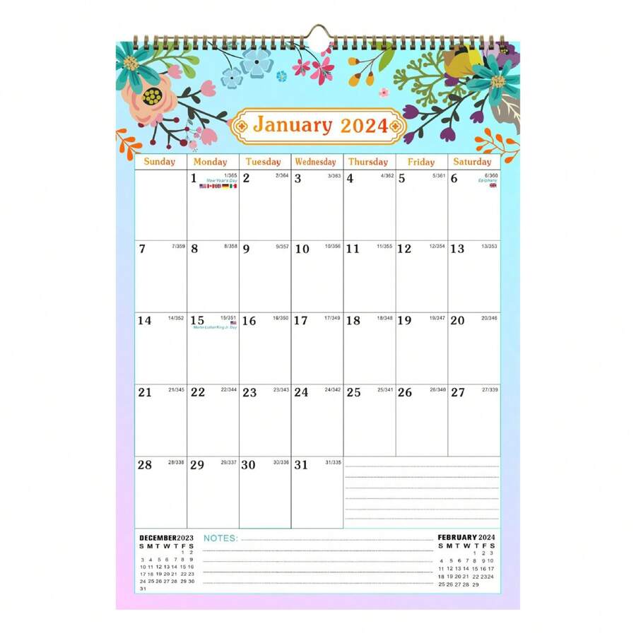 18 Month Wall Calendar-Jan 2024- June 2025,Tear-Off Monthly Calendar ...