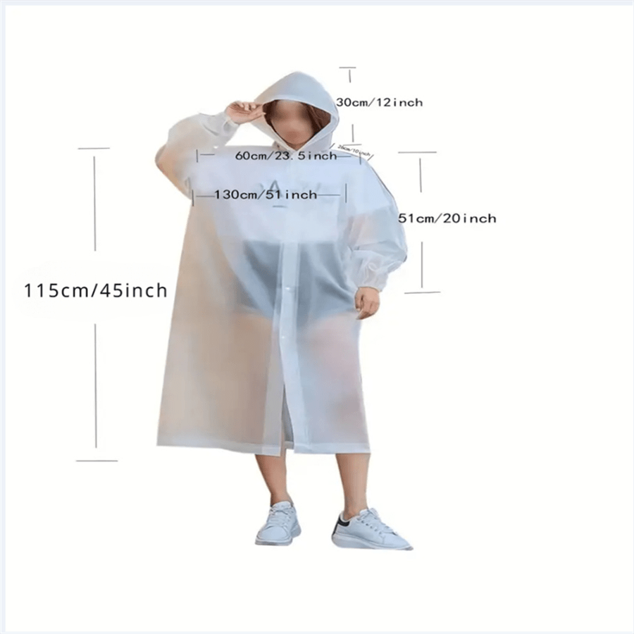 1pc EVA Raincoat Non-Disposable One-Piece Raincoat Adult Thickened And ...