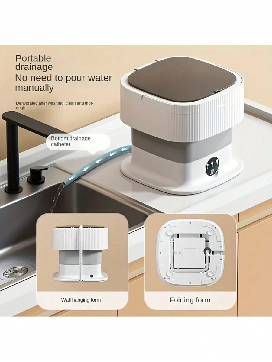 Cross-Border One-Plug 10l Foldable Portable Mini Automatic Washing ...