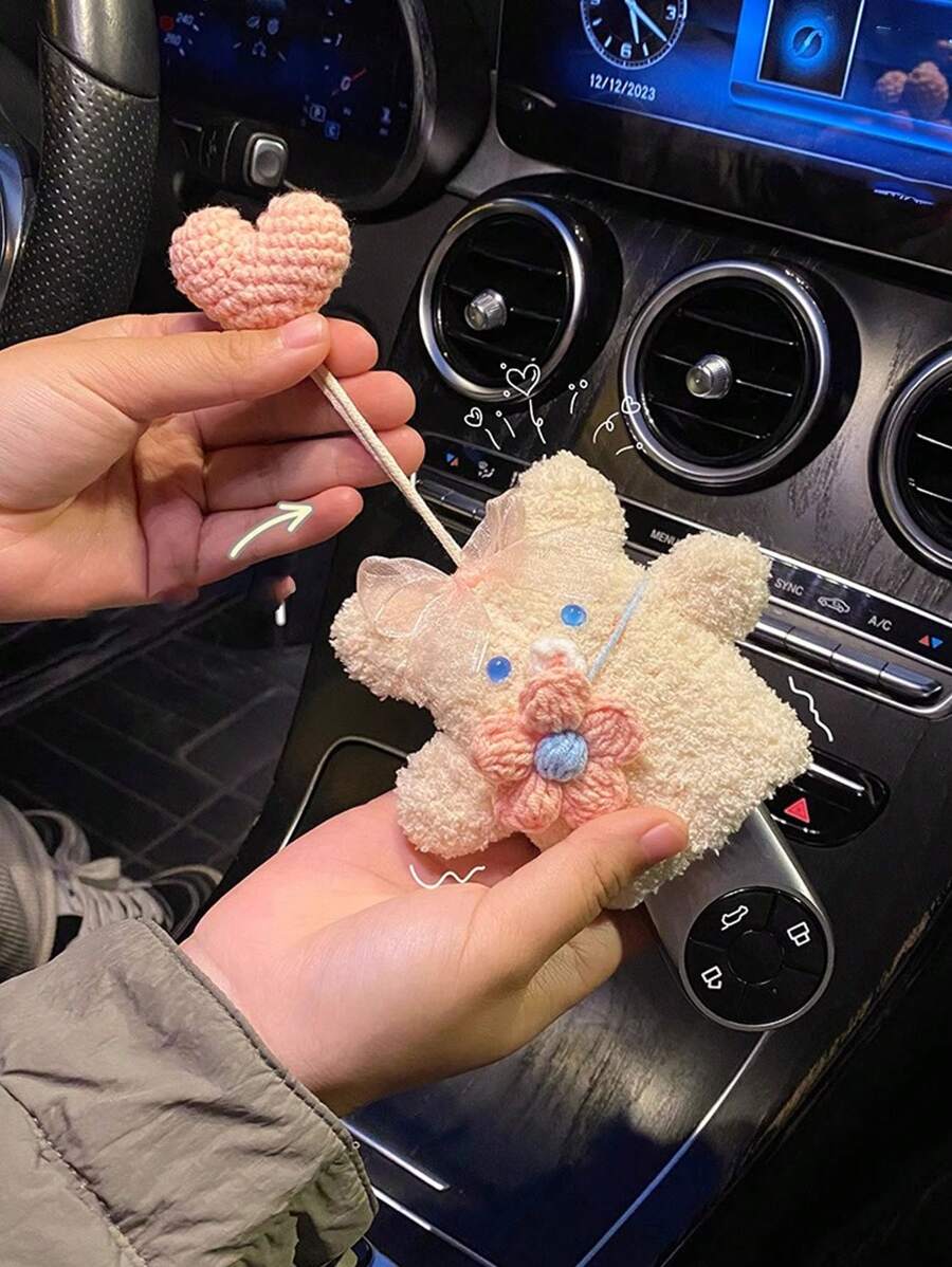 1pcs Cute Car Keychain Pendant: Lovely Key Cover Case With Knitted ...
