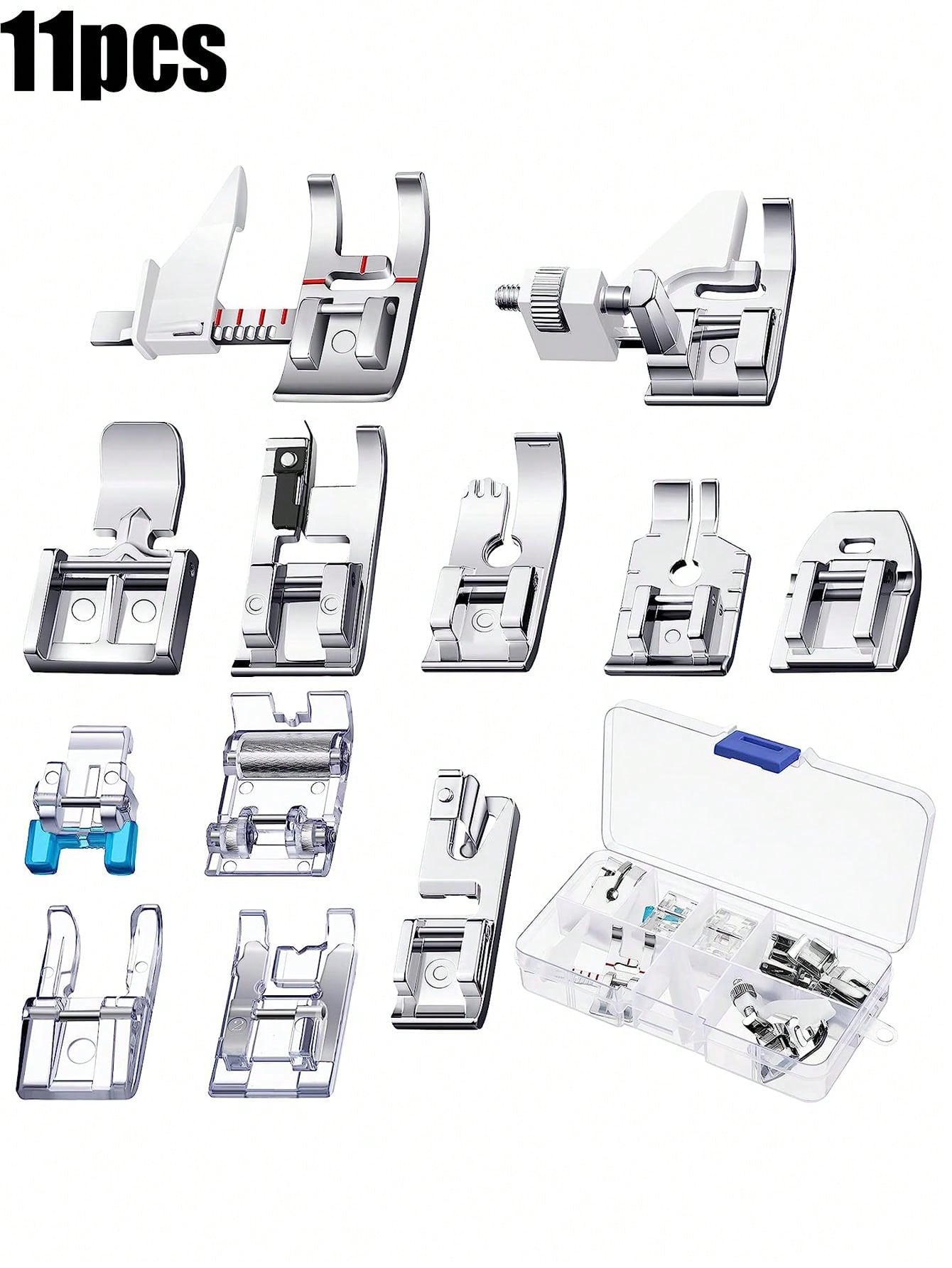 11pcs Sewing Machine Presser Foot Set Sewing Machine Spare Parts Accessories Multifunctional ...