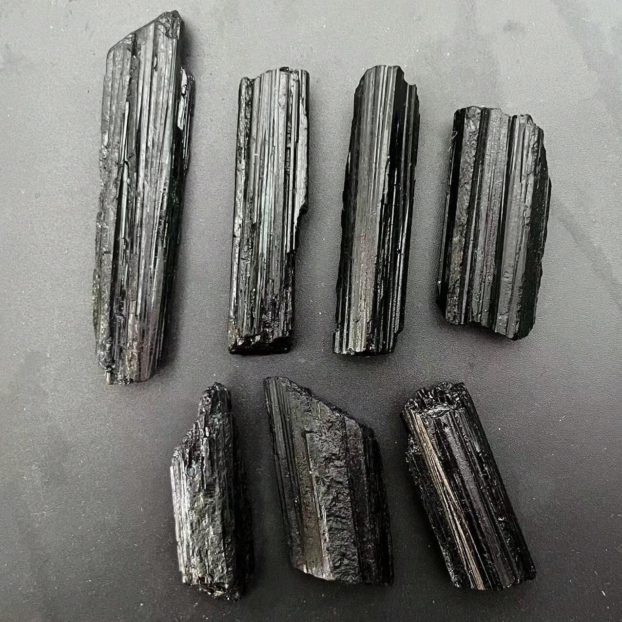 2-3 Pieces Black Tourmaline Rough Stone Natural Mineral Specimen With ...