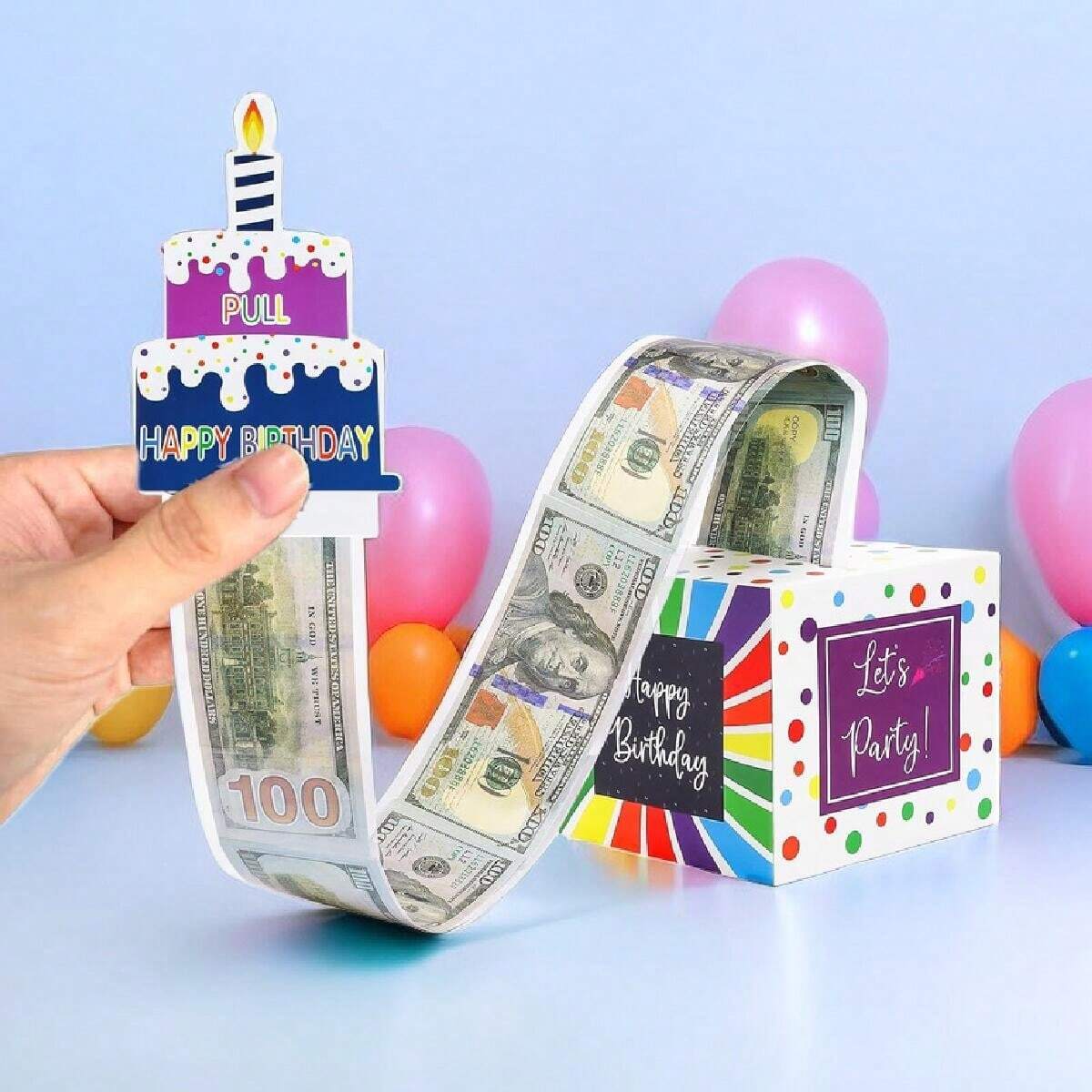 Surprise Birthday Gift Money Box With Pull Out Birthday Card And Bags ...