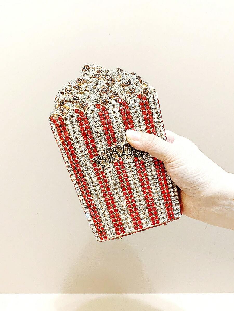 Multicolor Popcorn Crystal Clutch Bag ,Dazzling Exquisite Rhinestone ...