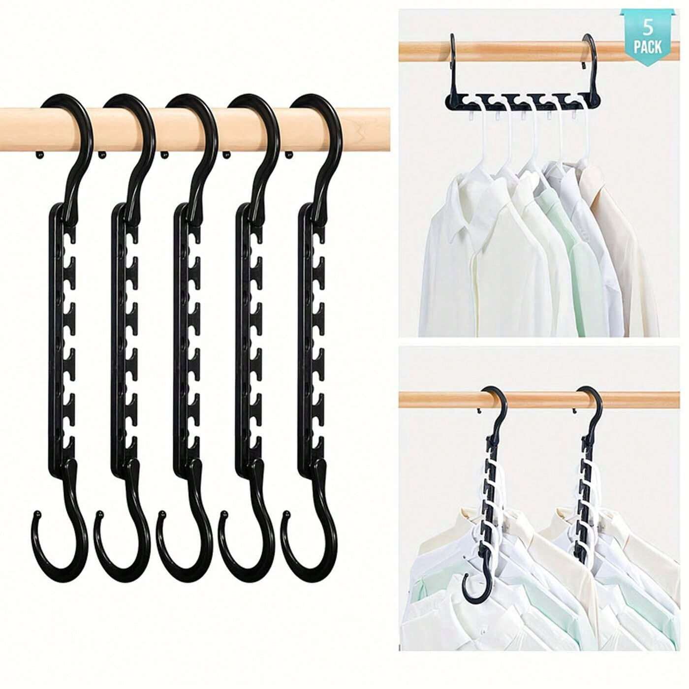2~5 Packs Collapsible Space Saving Hangers For Heavy Clothes - Multi ...