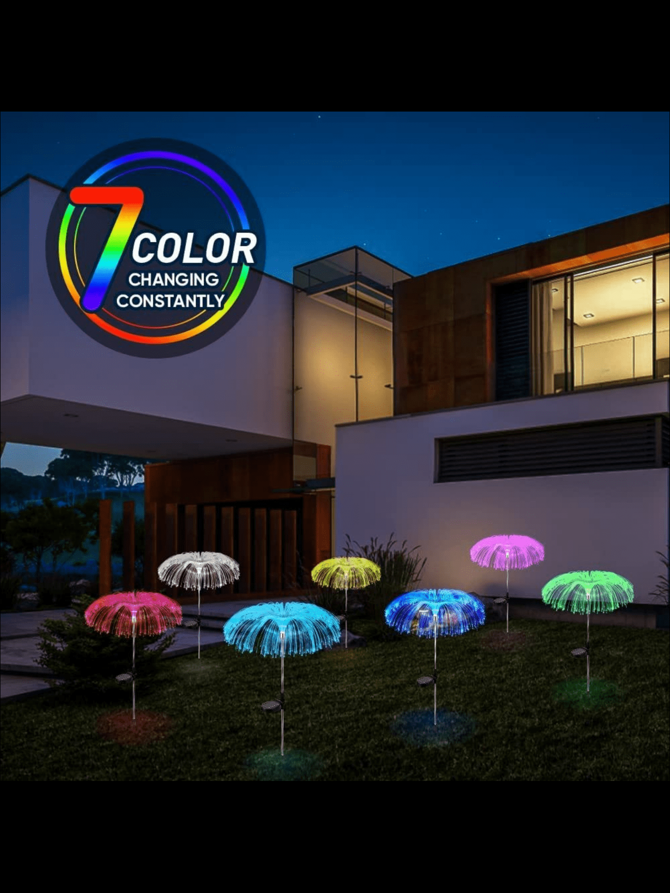 1pc Single Layer Solar Powered Colorful Fiber Optic Light | SHEIN EUQS