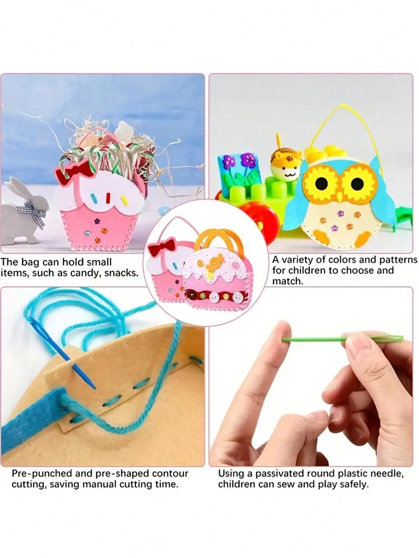 1pc Diy Children's Craft Kit For Sewing A Bag With Felt Fabric ...