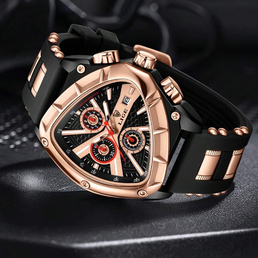 New Top LIGE Clock Brand Casual Fashion Watches For Men Sport Silicagel ...