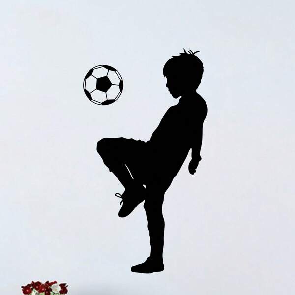 Boy Playing Football Sticker Wall Decal Vinyl Football Player Sticker ...