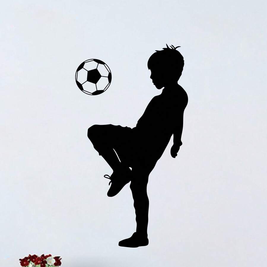 Boy Playing Football Sticker Wall Decal Vinyl Football Player Sticker ...