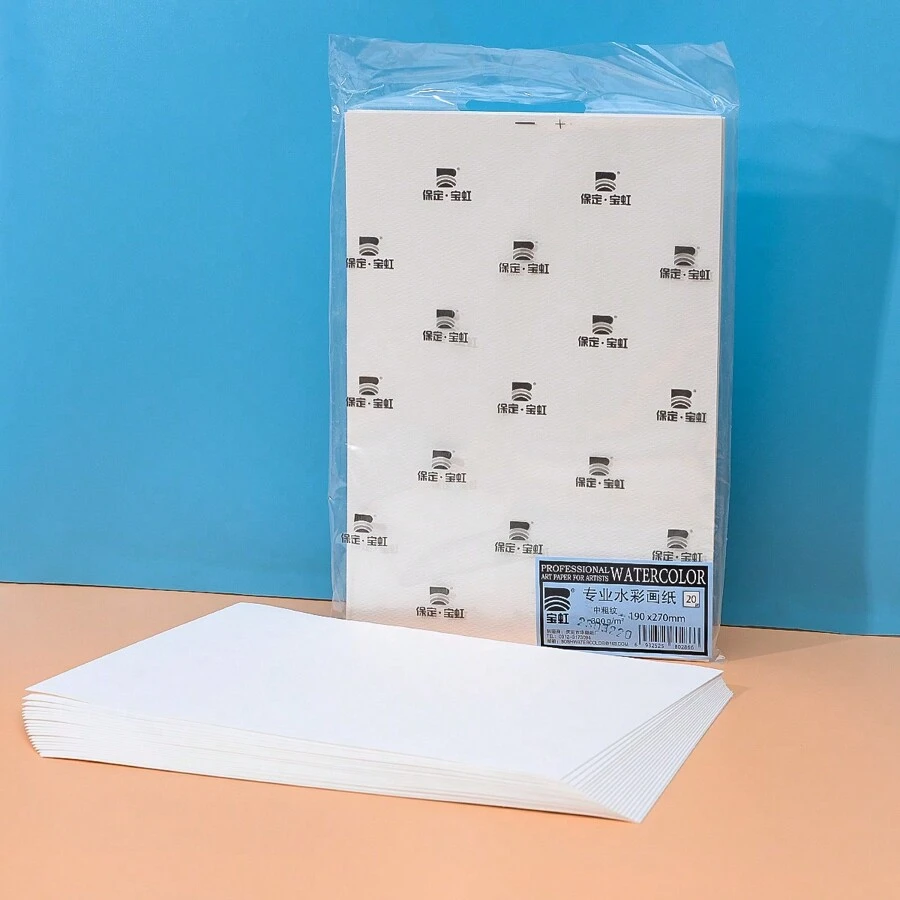 BAOHONG Watercolor Paper 300g Medium Wood Pulp Watercolor Painting ...