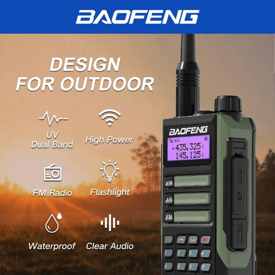 2024 Baofeng Max V2 IP68 Waterproof Walkie Talkie Dual Band High-Power ...