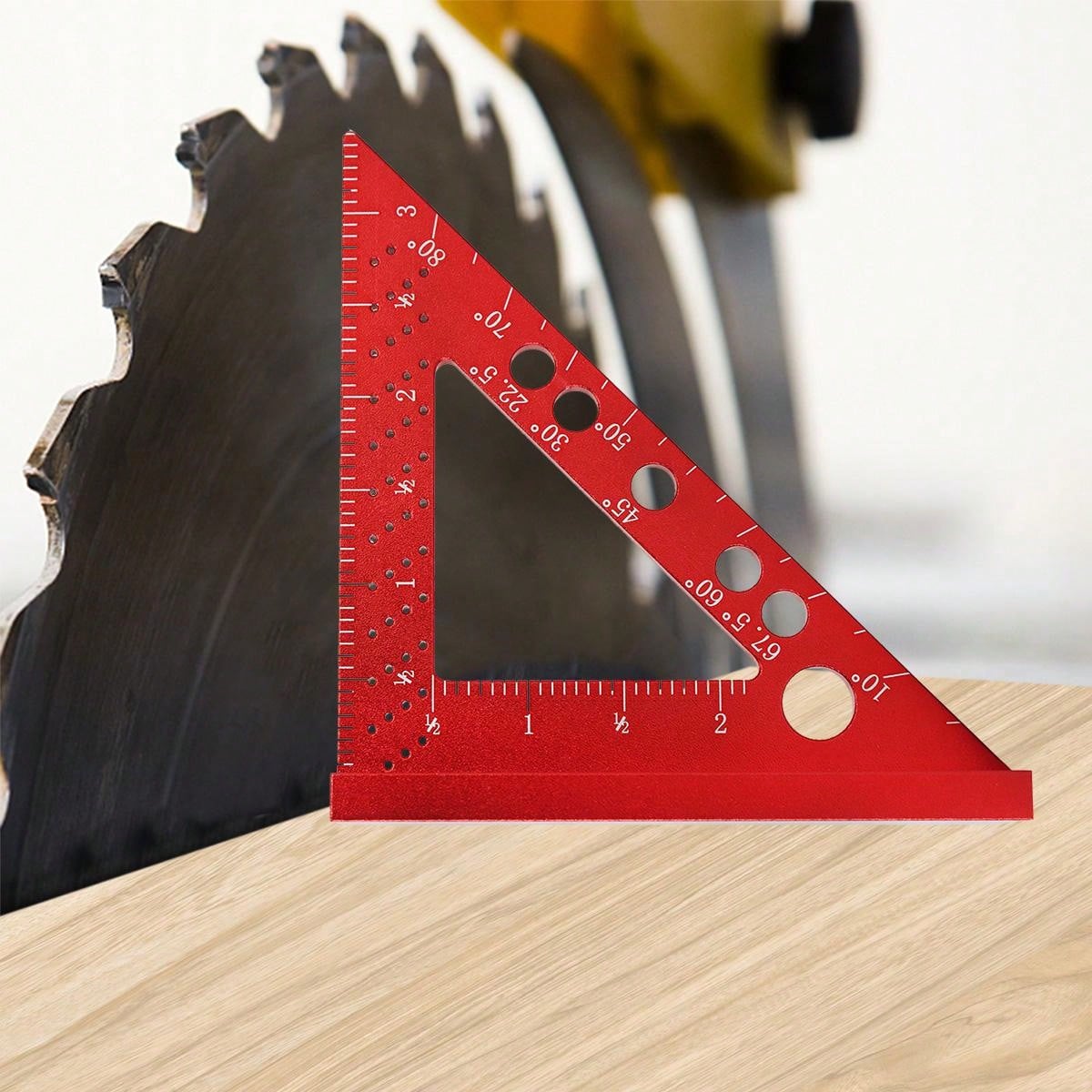 One Piece Red Small Square 90 Degree Carpenter Square Height Gauge Hole ...