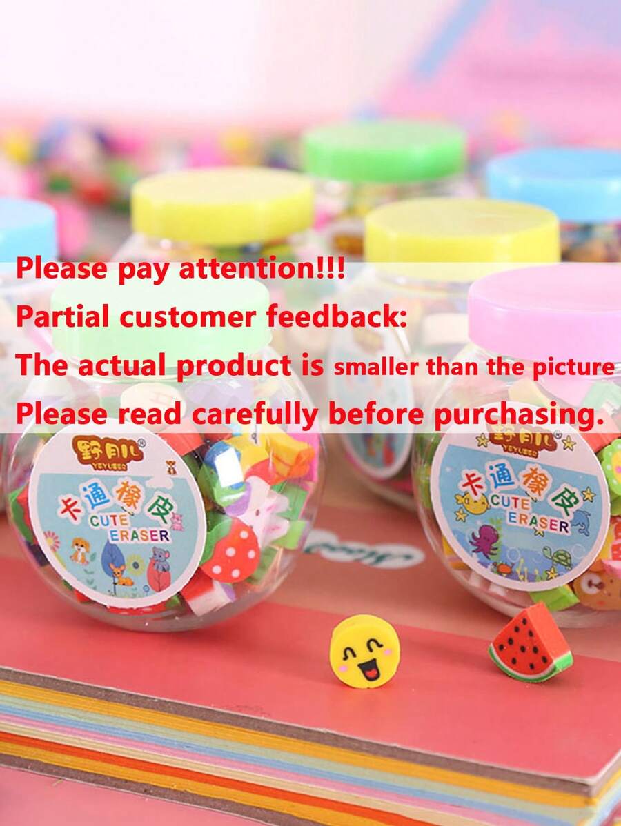 50Pcs Random Cartoon Shape Tpr Erasers, Cute Creative Pencil Erasers ...