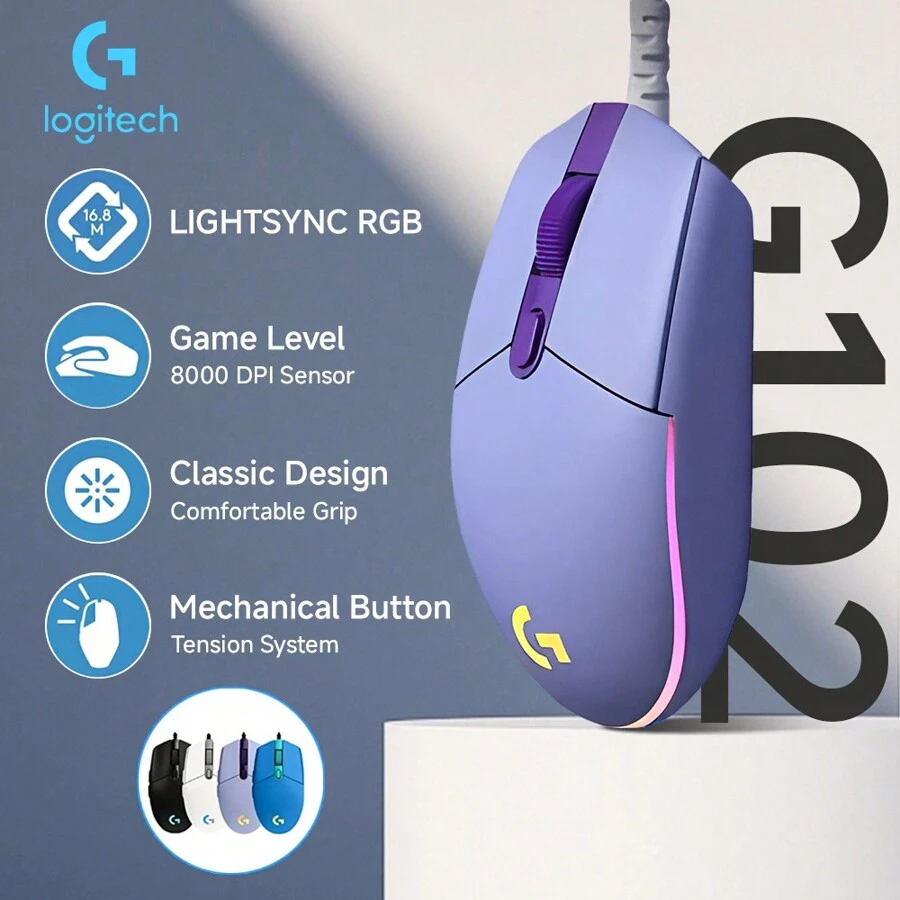 G102 Light Sync Wired Gaming Mouse With RGB Lighting, Gaming Grade ...