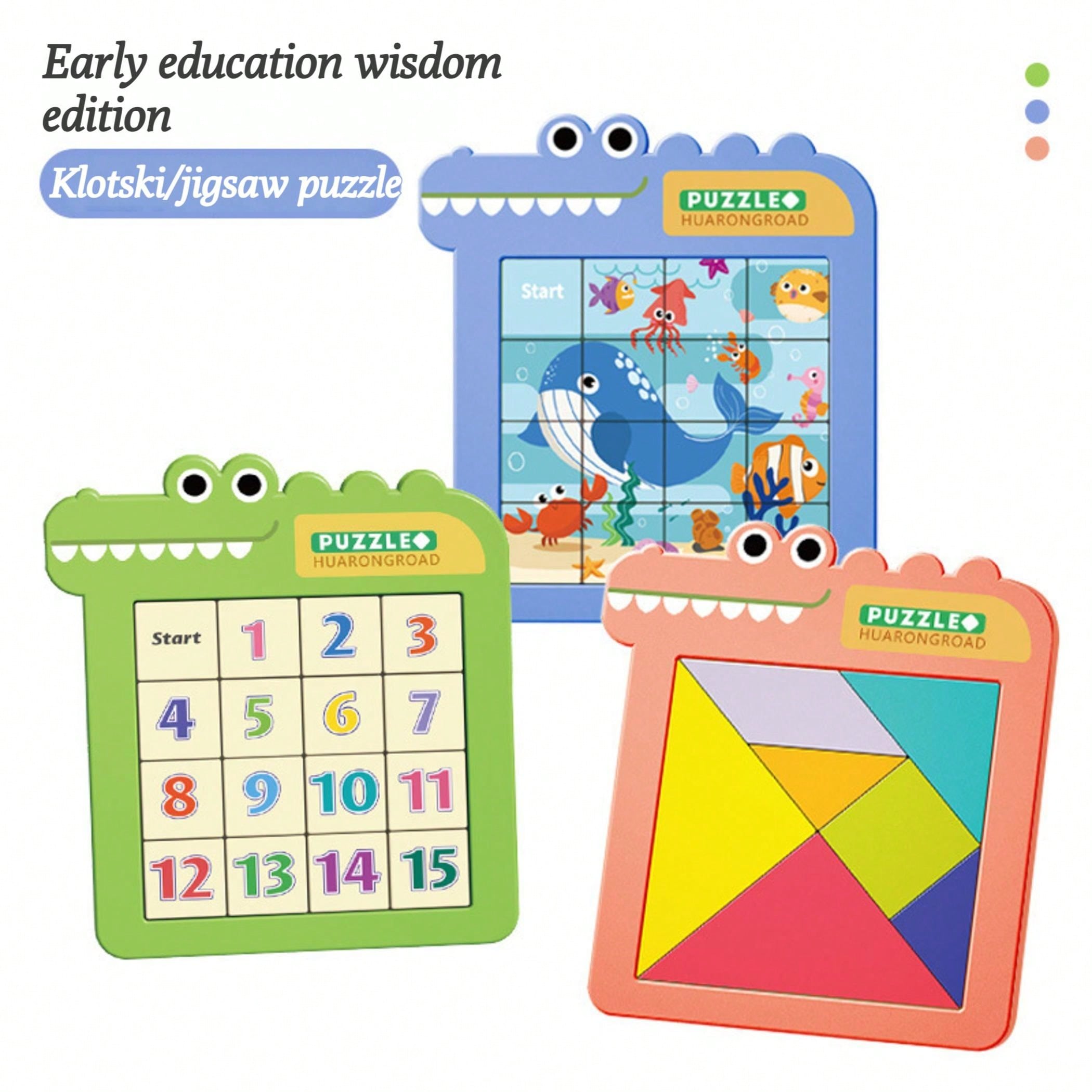 Crocodile Space Themed Numerical Underwater Tangram Puzzle Brain Teaser ...