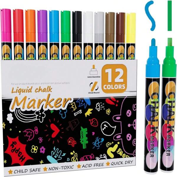 12-Color Fun Markers, Satisfy The Needs Of Students And Working People ...