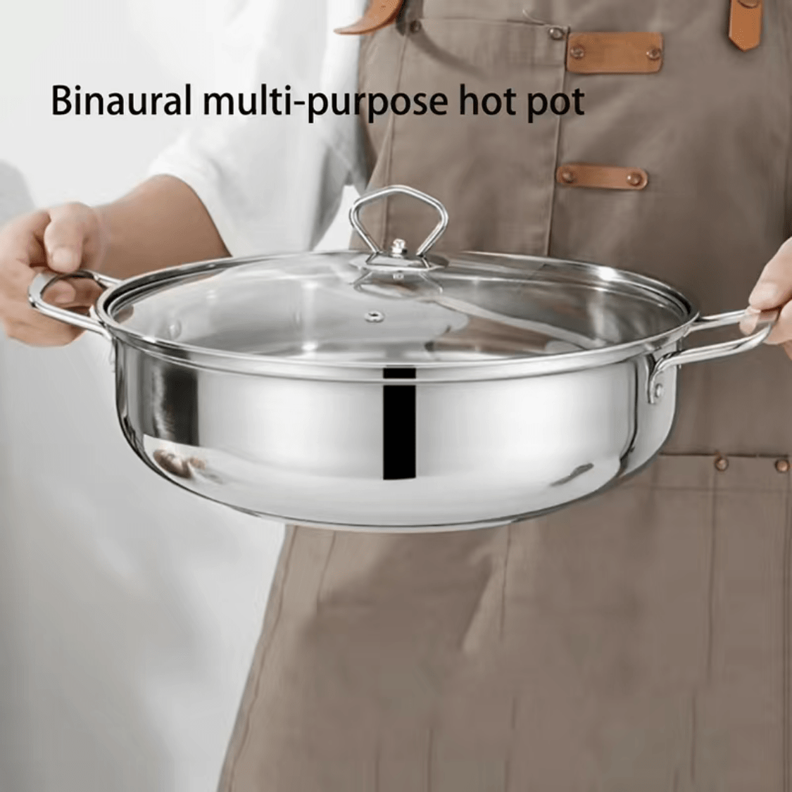 1pc Stainless Steel Pot, Hot Pot Pot, Commercial Soup Pot, Seafood Pot ...