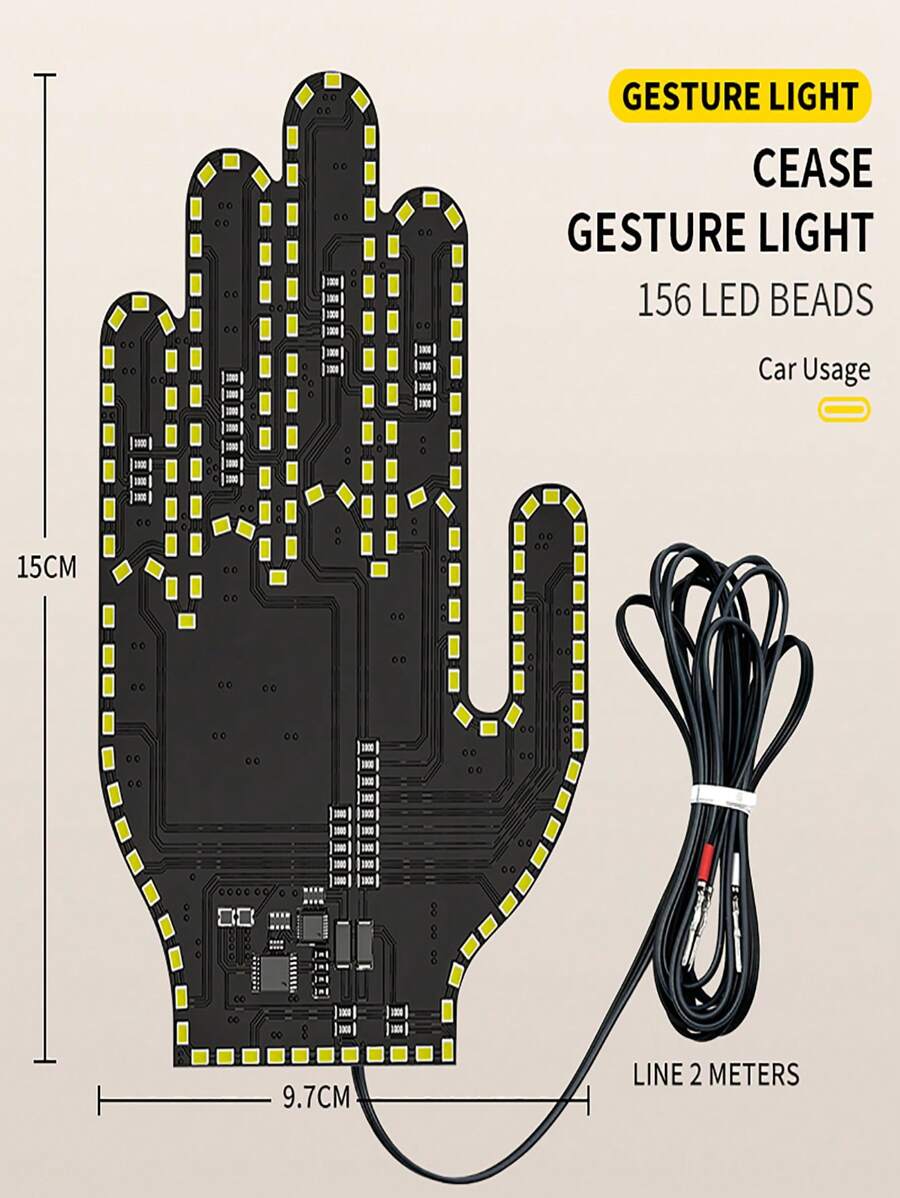 Car Finger Light Flashing LED Gesture Light Warning Light Car Multi ...