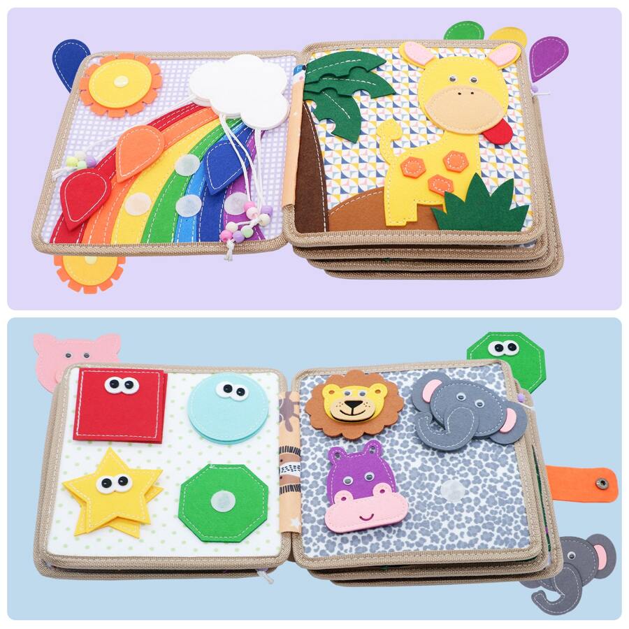 Montessori Quiet Book For Toddlers Kids Felt Busy Book Washable Story ...