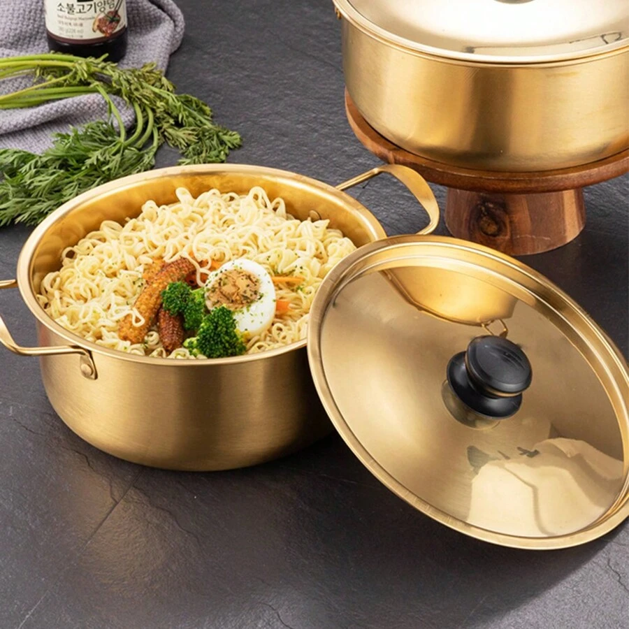 1 Piece Stainless Steel Ramen Pot With Lid Korean Ramen Cooking Pot ...